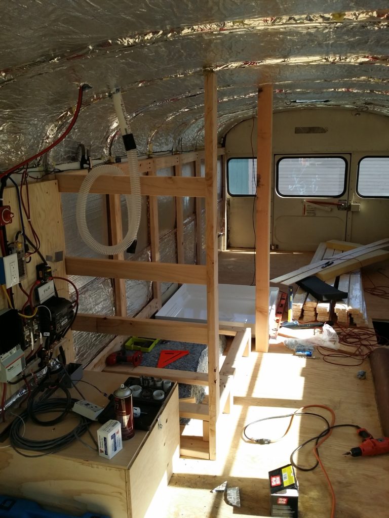 2017-6 Framing the Interior | Woolly Mammoth Bus Conversion